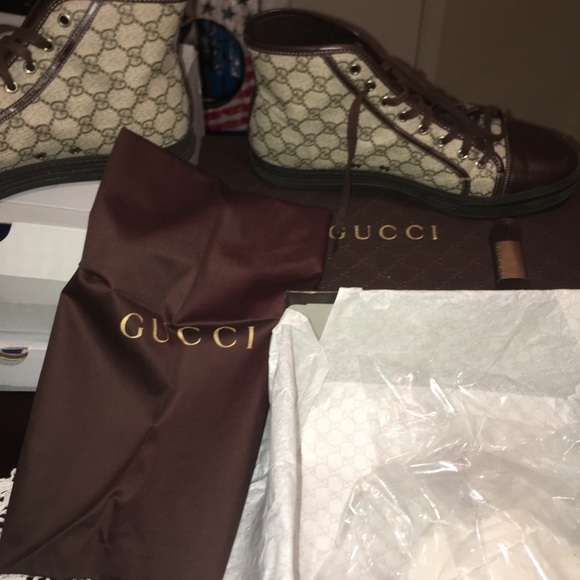 Gucci | Shoes | Authentic Gucci Beige High Top Size 1 | Poshmark
